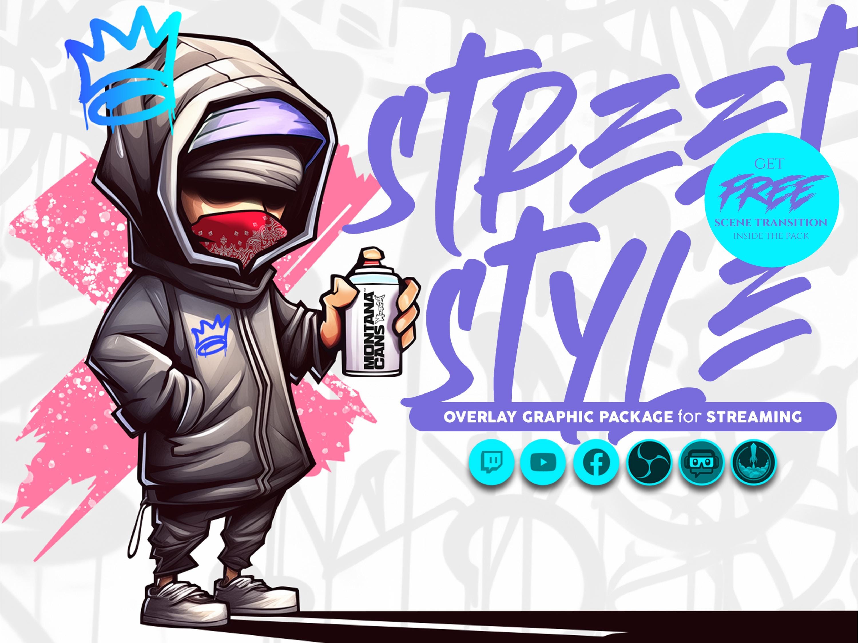 Animated Stream Overlay Package, Street Style. Twitch Overlay, Facebook ...