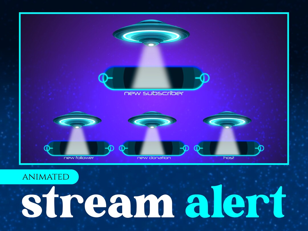 6x Alien Ufo Animated Alerts. Alerts for Streaming on Twitch, Facebook ...