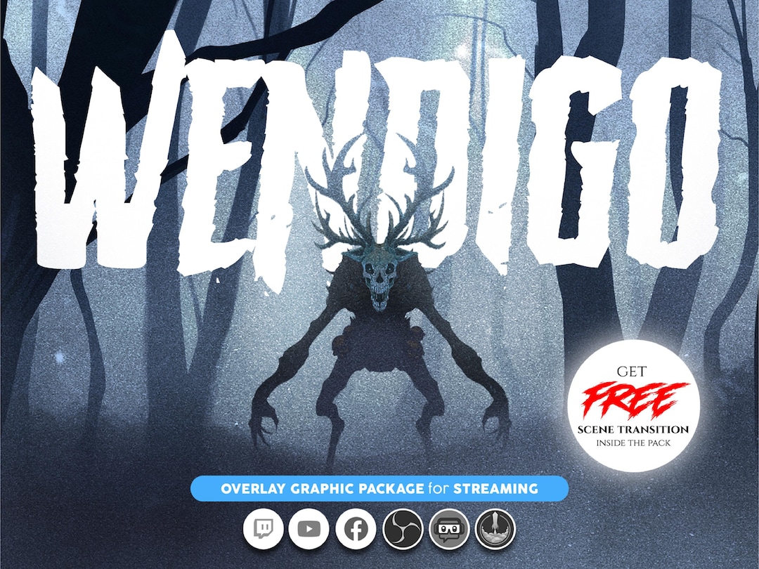Animated Stream Overlay Package, Wendigo, Dark Forest, Evil. Twitch ...