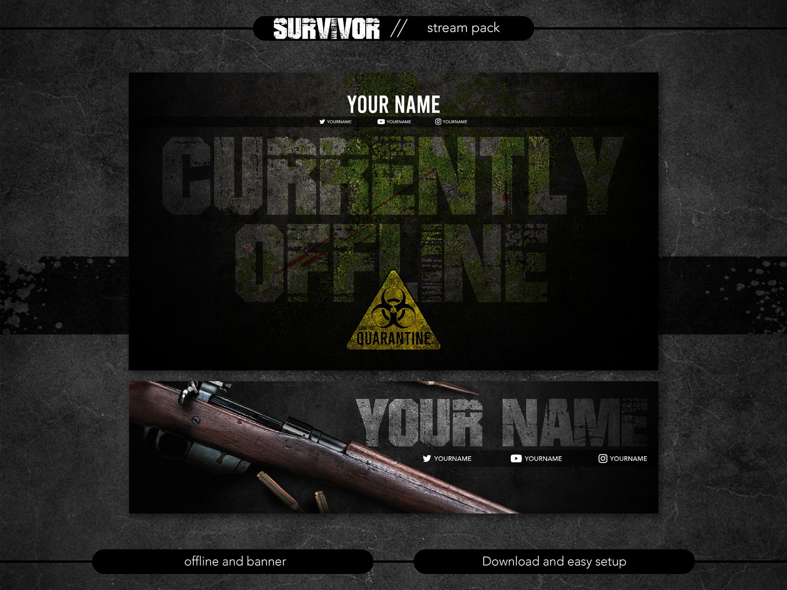 Full Animated Stream Overlay Package, the Post-apocalyptic Survivor ...