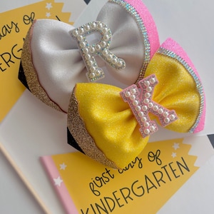 Glitter Pencil School Bow With Letter Add On - Etsy