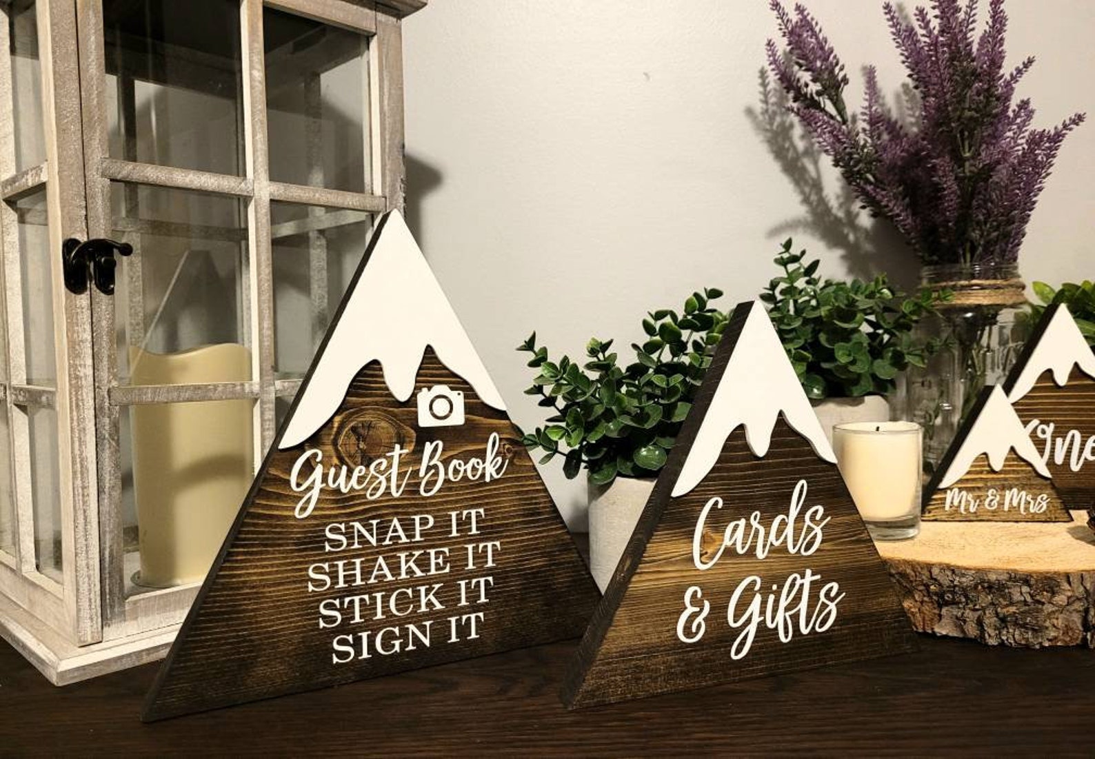 Personalized Mountain Peak Signs Sign Our Guest Book Card | Etsy