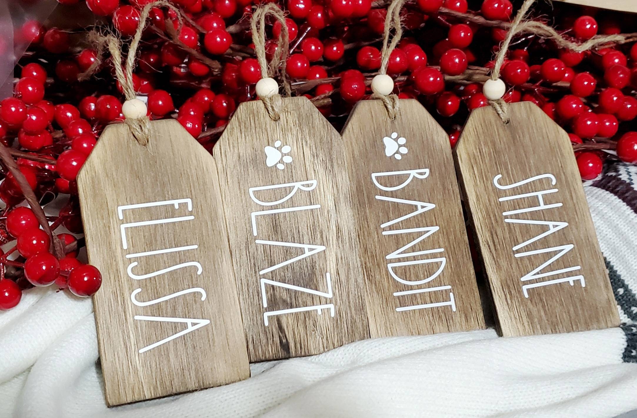 Custom Wooden Gift Tag Party Supply Name Label - Etsy Canada