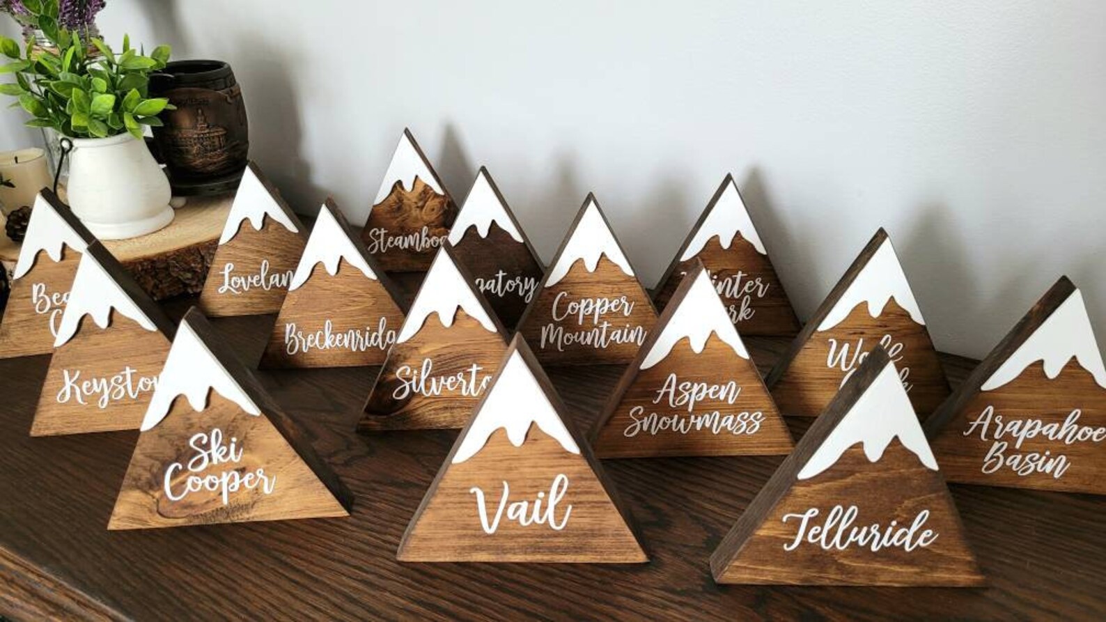 Wooden Mountain Wedding Table Number Wedding Table Decor - Etsy