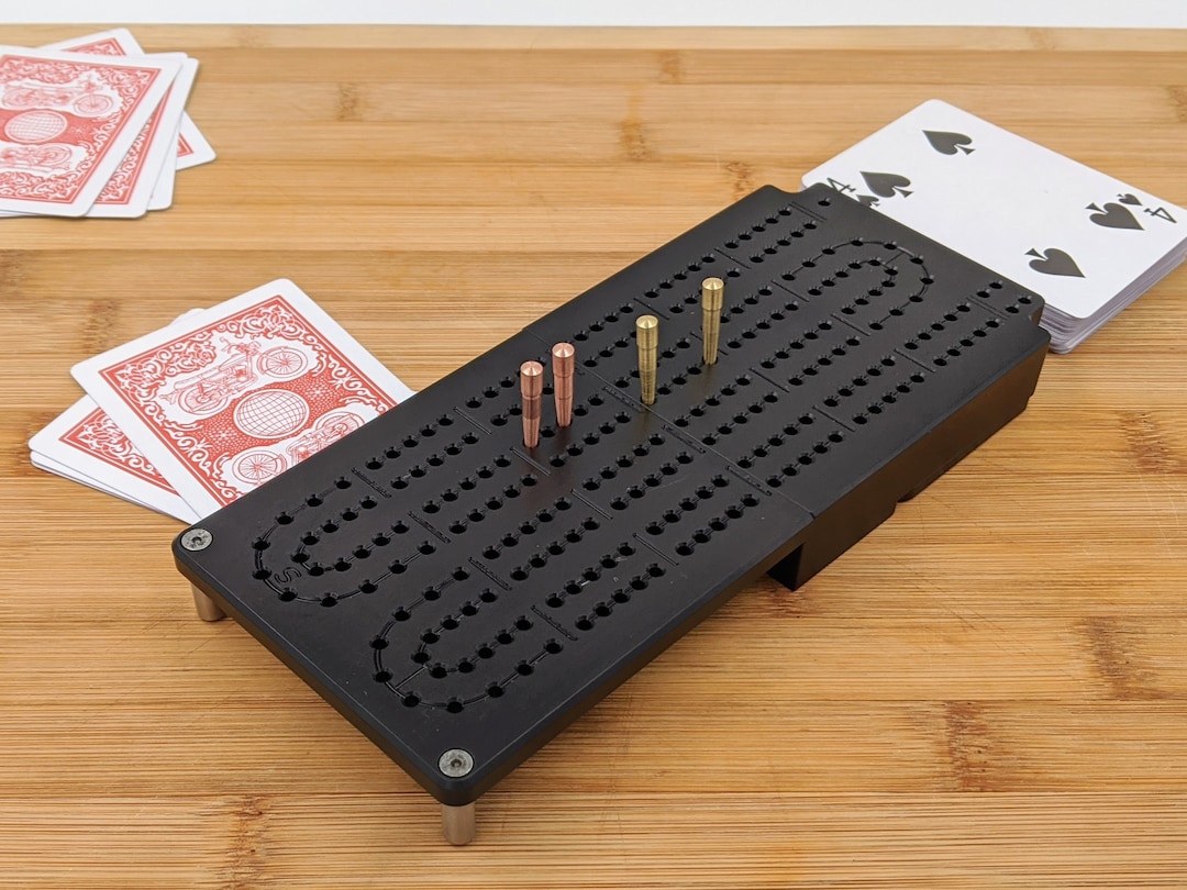 Black Cribbage Board, Two-player Continuous Track, Collapsible Travel ...