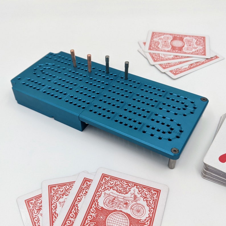 Aluminum Travel Cribbage Board , Classic Collapsible Two-player Game ...