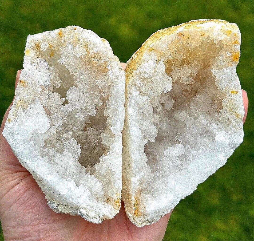 Beautiful Clear Quartz Moroccan Geode / Whole Geode Pair / Mineral ...