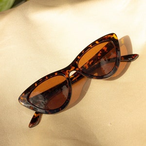 Gloss Tortoise Shell Deep Mini Cat Eye Sunglasses - Etsy