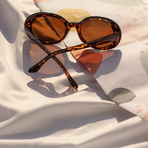 Tortoise Shell Rounded Oval Retro Style Sunglasses - Etsy