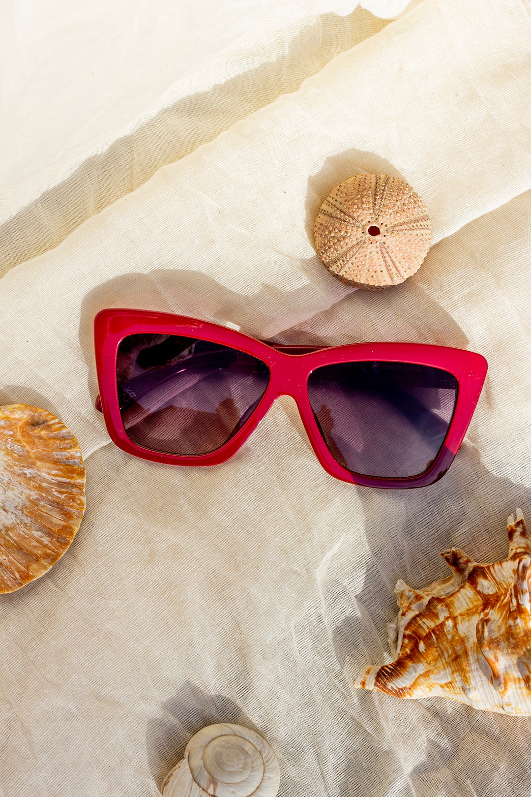 Red Oversize Triangle Cat Eye Sunglasses - Etsy