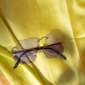 Lilac Rimless Rectangle Tint Sunglasses - Etsy