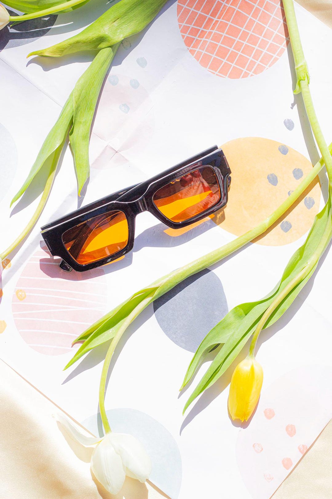 Black Orange Thick Frame Mini Rectangle Sunglasses - Etsy