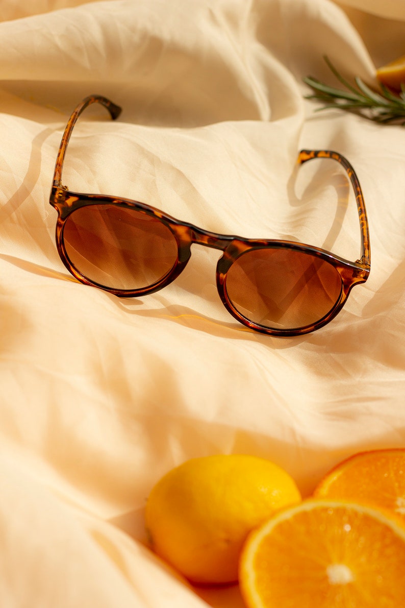Tortoise Shell Classic Round Sunglasses - Etsy