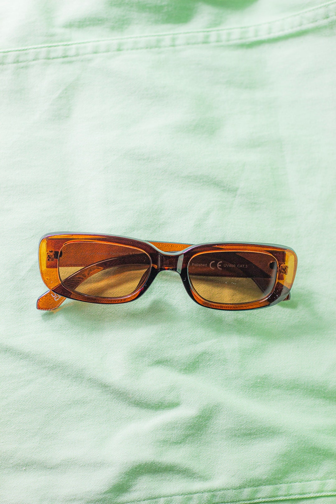 Brown Rounded Rectangle 90s Look Sunglasses - Etsy UK