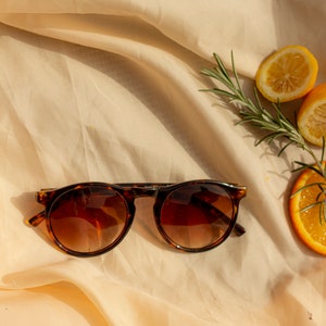 Tortoise Shell Classic Round Sunglasses - Etsy