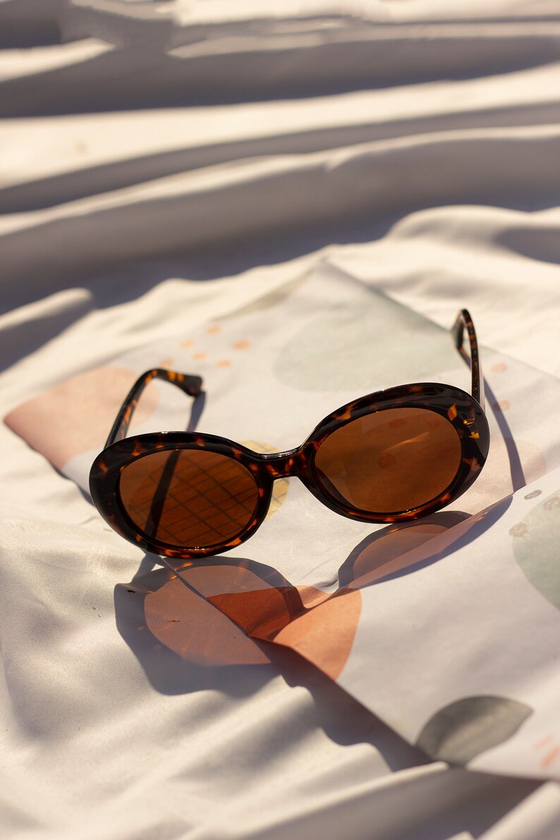 Tortoise Shell Rounded Oval Retro Style Sunglasses - Etsy