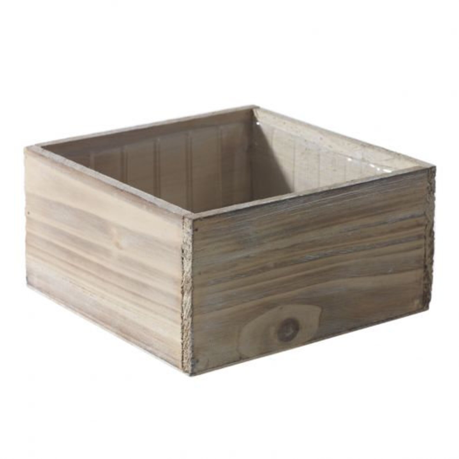 Rustic Square Wood Planter Box | With Plastic Liner - Etsy