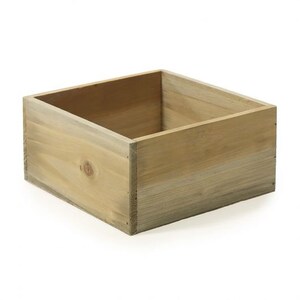 Rustic Square Wood Planter Box | With Plastic Liner - Etsy