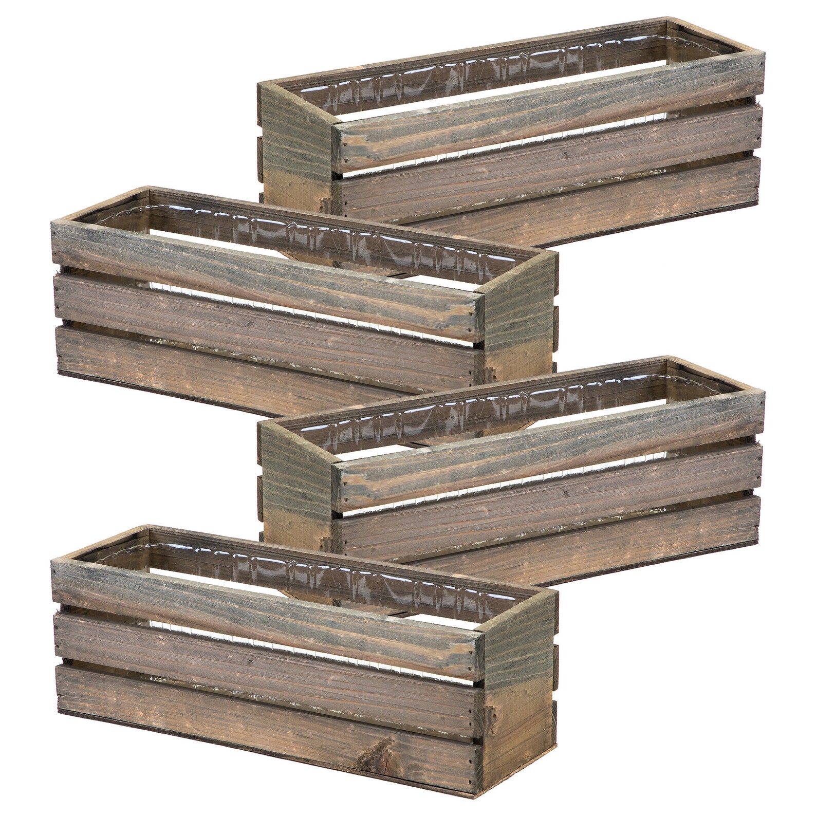 12 X 4 Wood Planter Box W/ Plastic Liner Wine - Etsy