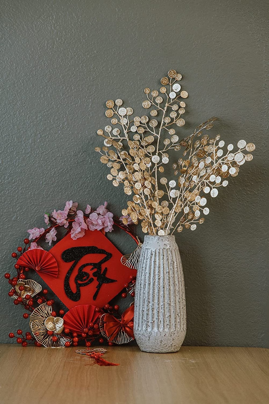 Artificial Golden Plants Golden Lunaria Spray approximately - Etsy