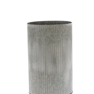 Rustic Tin Vase, Corrugated Sides L Tin Vases for Vintage Wedding Decor ...