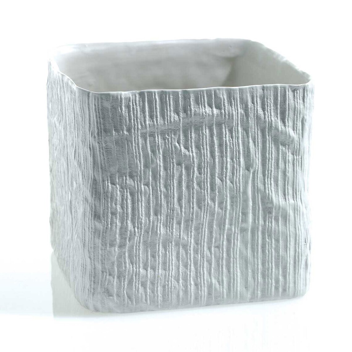 Linen Cube Ceramic Pot Modern Pot Decor for Home or Office L - Etsy