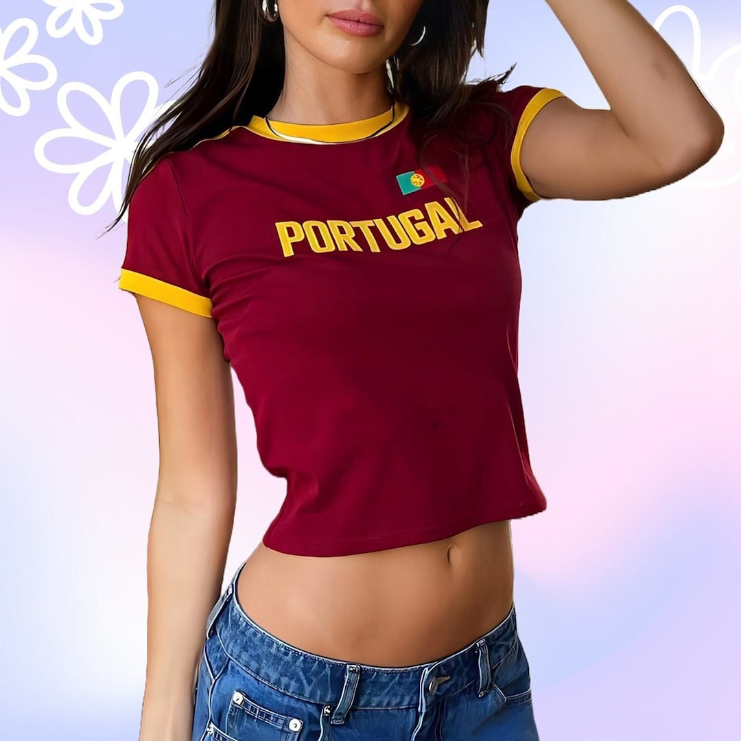 Take Me Back 2Y2K Portugal Crop Top Baby Tee 90s 2000s Style Y2K T ...