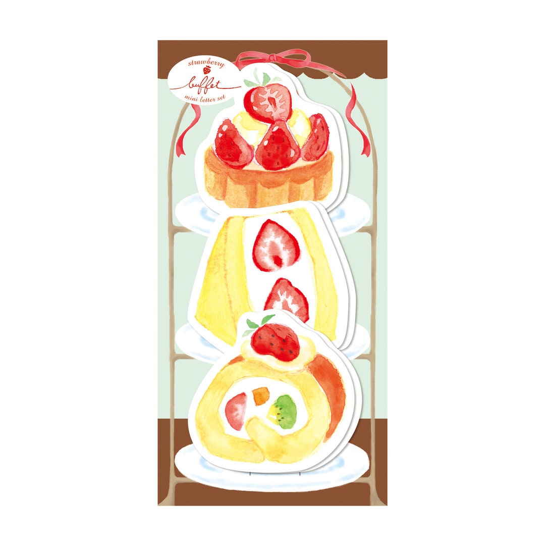 Furukawa Die Cut Letter Set With Envelopes Strawberry Buffet Berry Cake ...