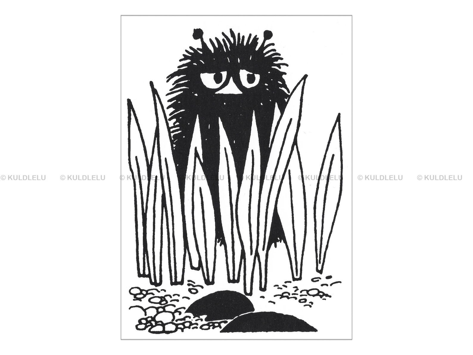 Moomin Postcard Simple Black and White Stinky - Etsy