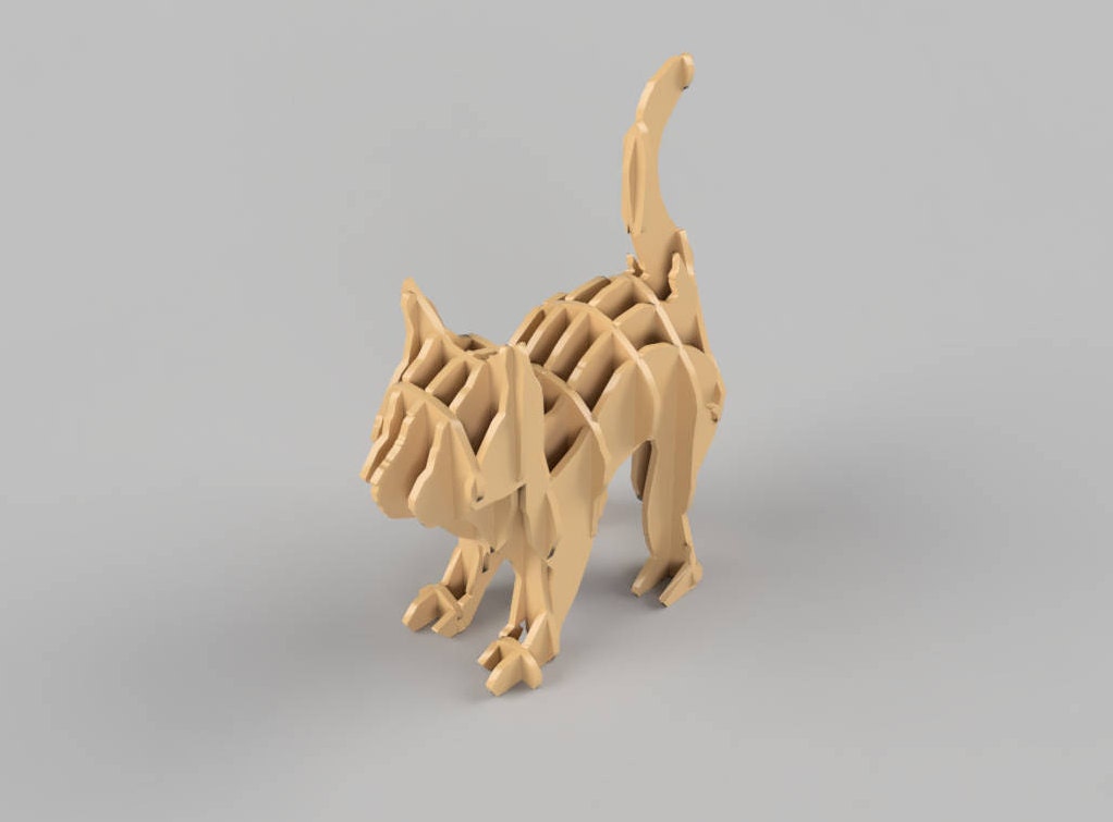 Cat Dxf Vector for Lasercut CNC, Instant Download - DXF Slicer - Etsy ...