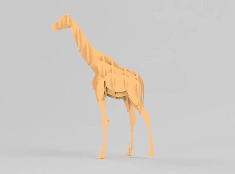 Giraffe 3D Vector for Laser Cutting CNC, Instant Download - DXF Slicer ...