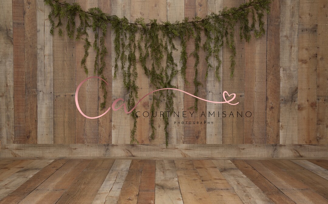 Green Leaf Garland Digital Backdrop - Etsy