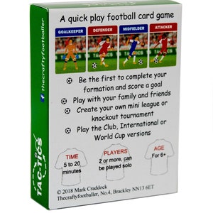 TAC-TICS - the Football Card Game for Children Age 6 to 99! - Etsy UK
