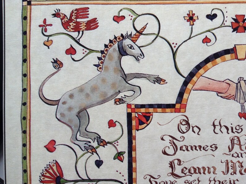 Medieval Marriage Certificate Custom Finished for Weddings or Hand ...