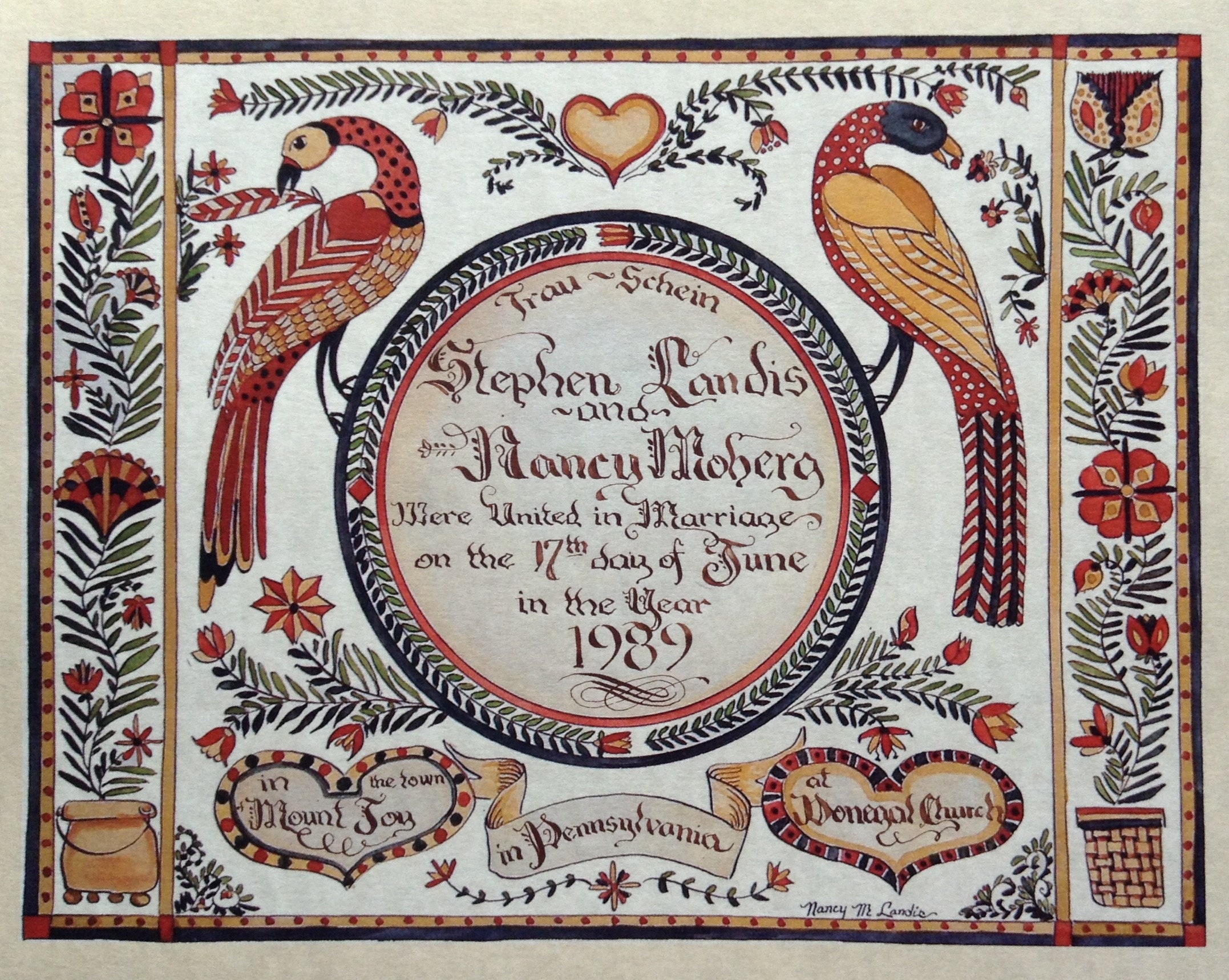 Traditional German Fraktur Certificate Custom Personalized With ...