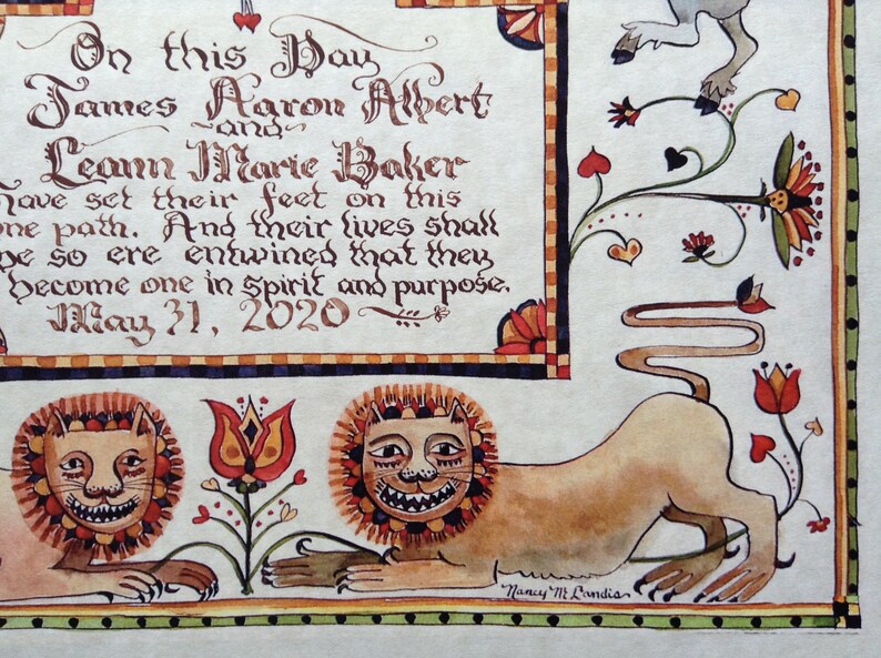 Medieval Marriage Certificate Custom Finished for Weddings or Hand ...