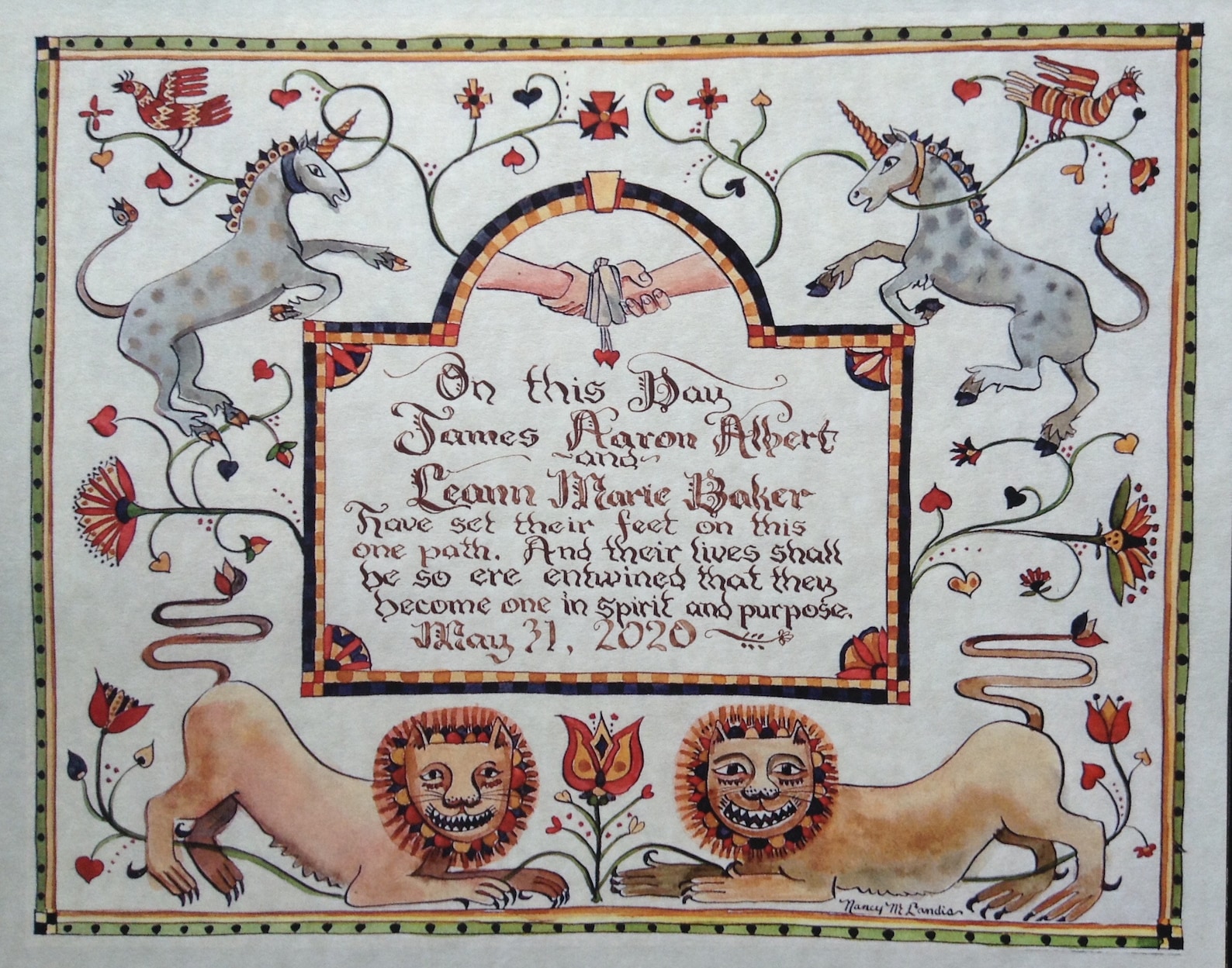 Medieval Marriage Certificate Custom Finished for Weddings or Hand ...