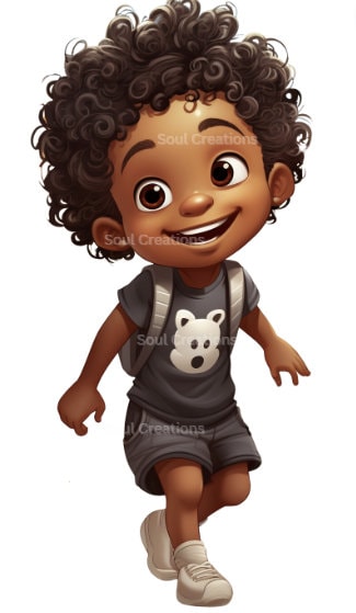 Digital Download Happy Black Boy Sticker | Clipart, Black Boy PNG, Boy ...
