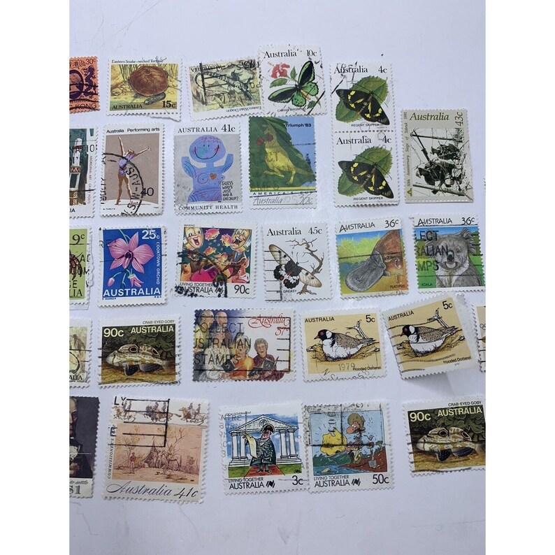 Lot of Vintage Postage Postal Stamps From Australia - Etsy