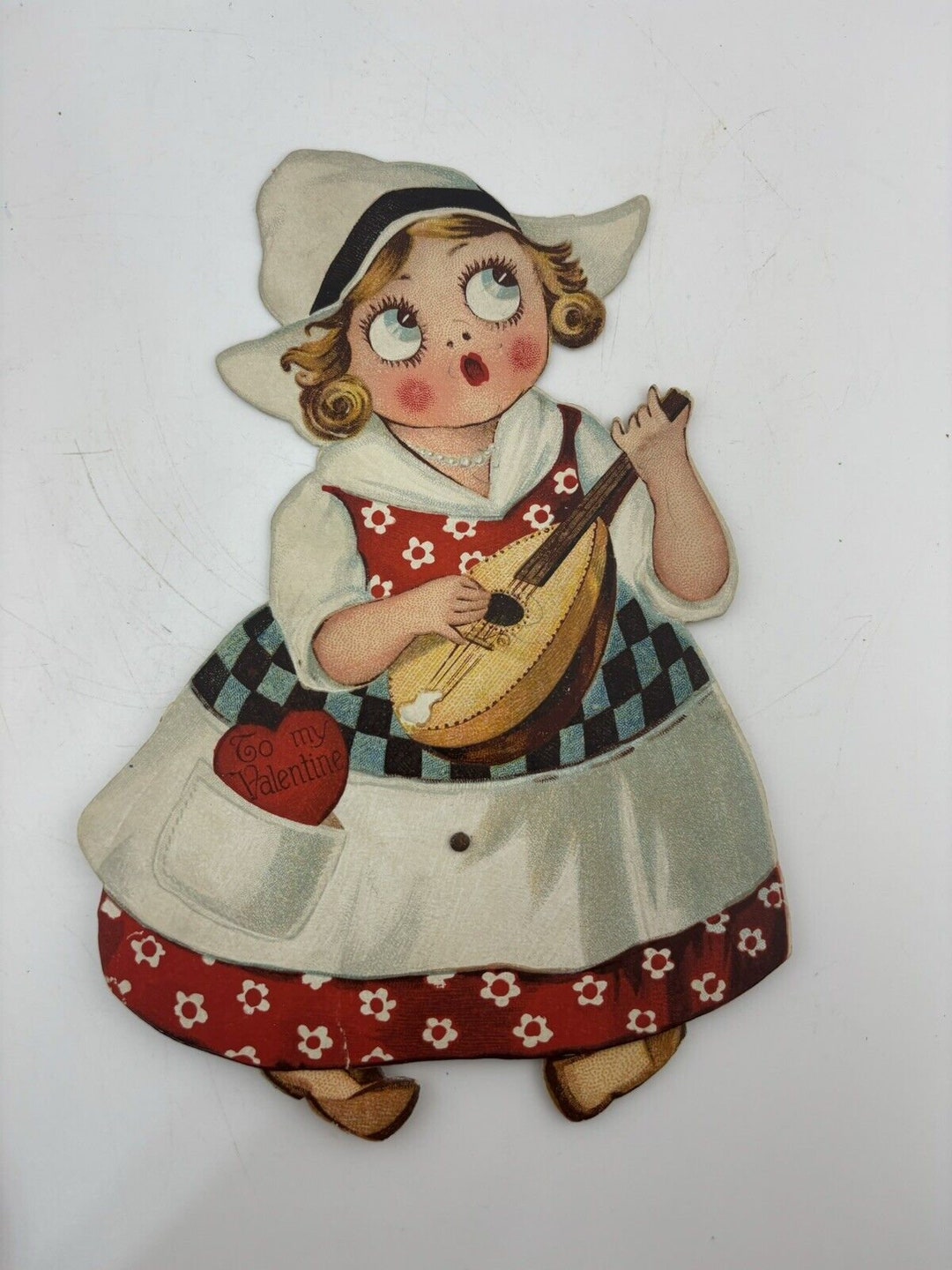 VINTAGE Dutch Girl Moving Legs Valentines Day Card Made in Germany - Etsy