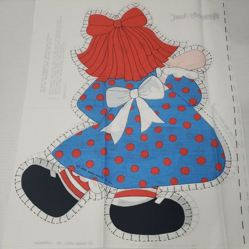Vintage Cut and Sew Raggedy Ann PILLOW Springs Mills Inc Pattern 167 - Etsy