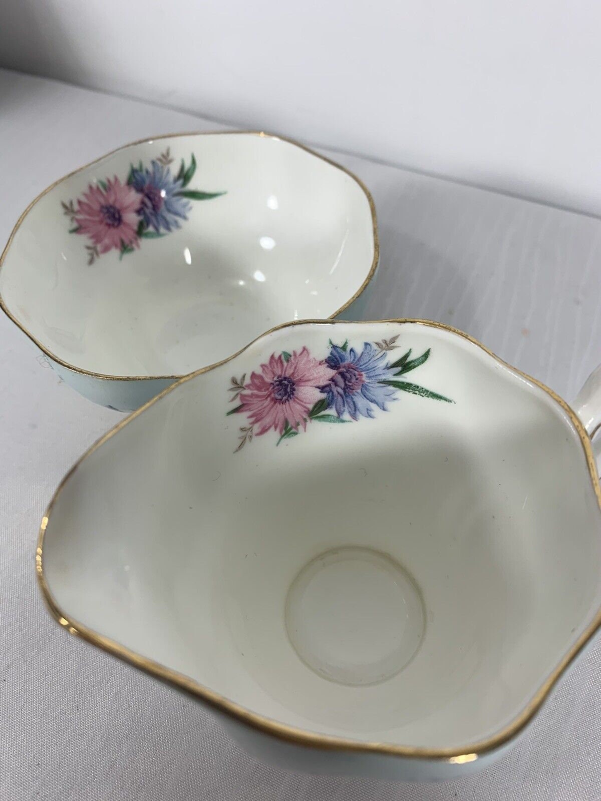 VINTAGE Foley China England Cornflower Cream & Sugar Set - Etsy