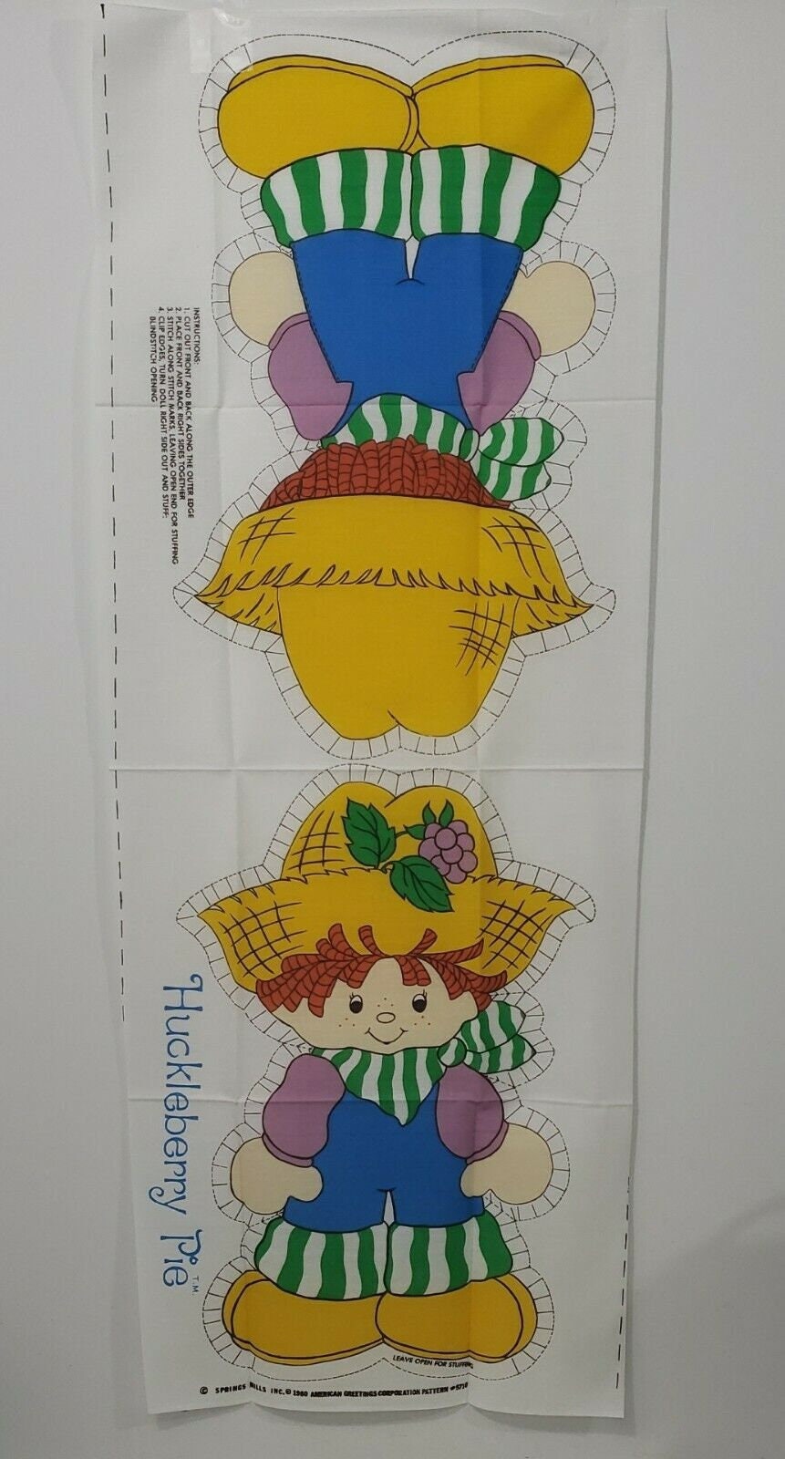 Vintage Cut and Sew Huckleberry Pie PILLOW strawberry Shortcake Pattern ...