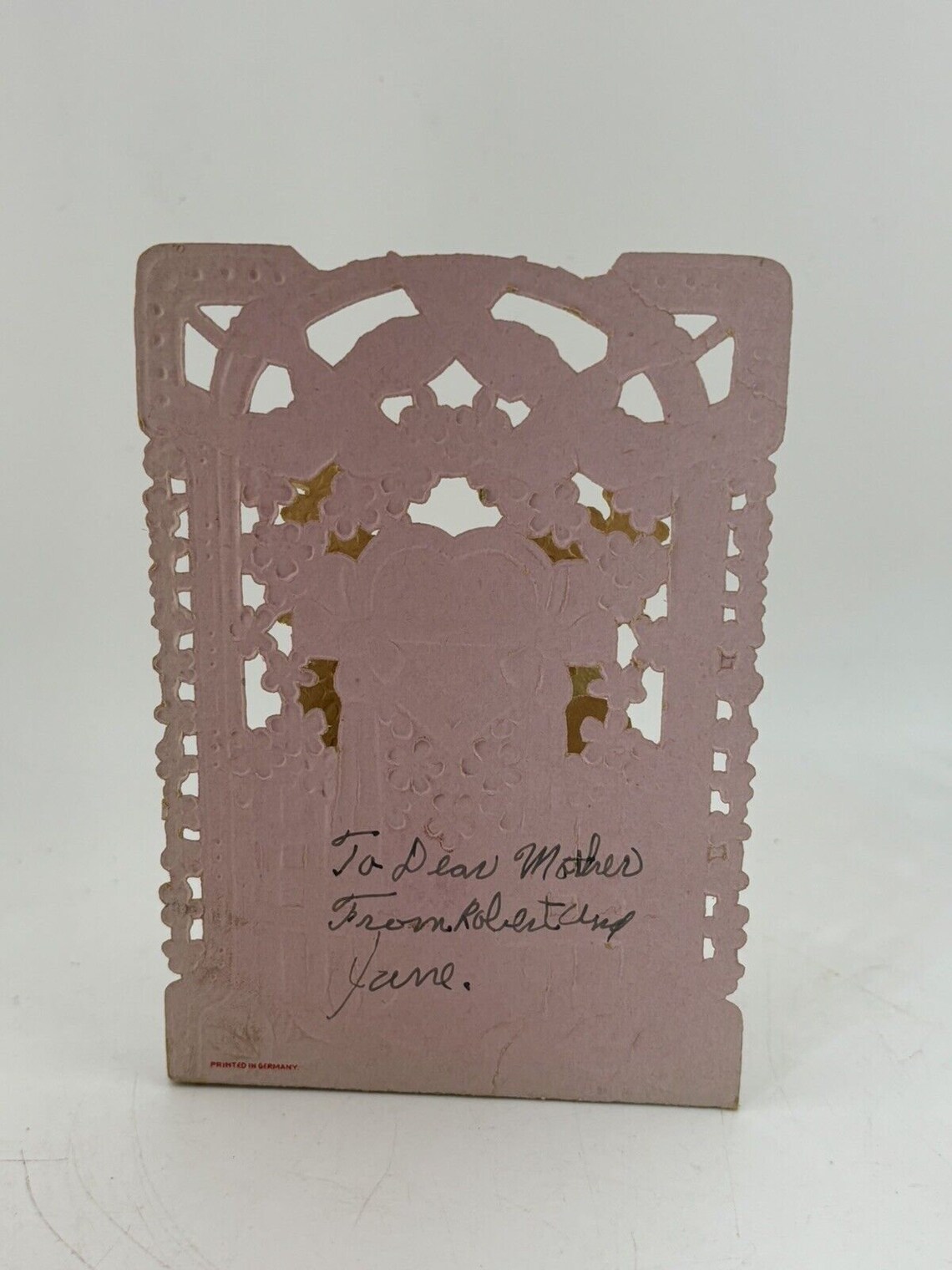 ANTIQUE Vintage Style Embossed Die Cut Pop up Honeycomb Poof Valentine ...