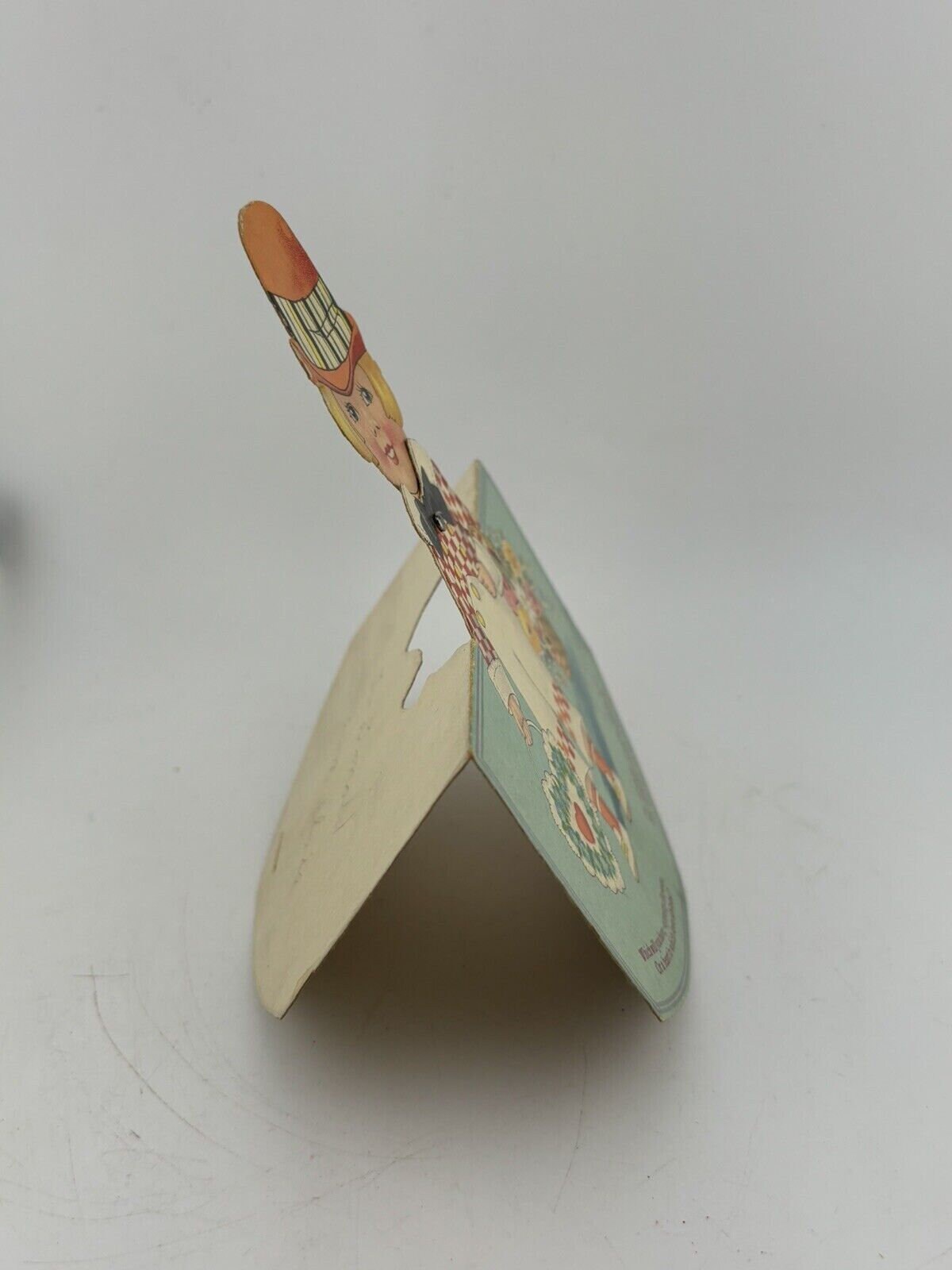 VINTAGE Large Folding Flower Dutch Boy Valentines Day Card Made in ...