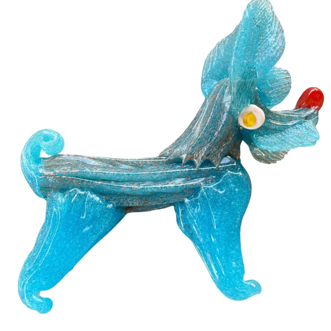 Vintage Murano Large Blue Dog Figurine Sculpture Venetian Art Glass ...