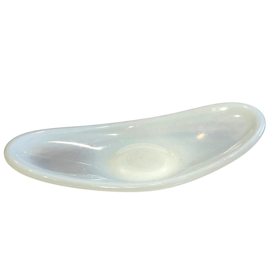 Vintage Iridescent Opalescent Milk Glass Oval Dish Bowl Platter 12 ...