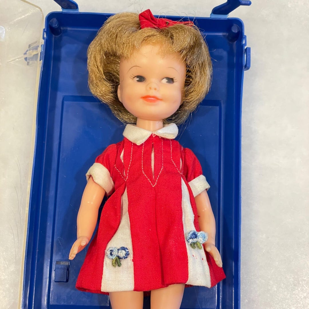 Vintage Deluxe Reading Penny Brite Doll Original Case Red Dress Bow ...