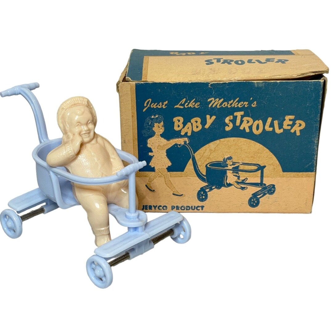 Vintage 1950s Jeryco Baby Stroller Blue With Rare Baby #100 - Etsy