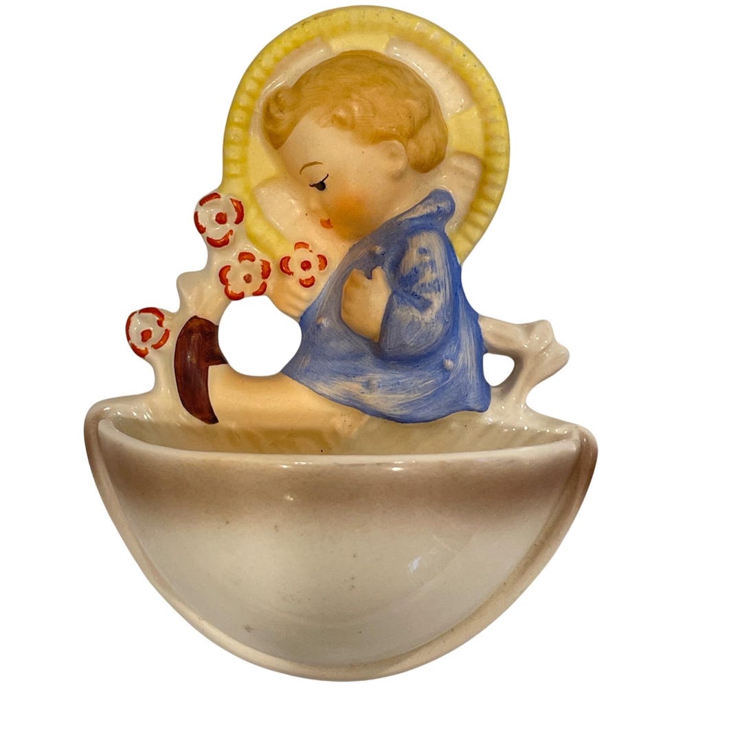 Vintage Goebel Hummel Holy Water Font "child With Flowers" HUM 36/0 TMK3 Germany - Etsy